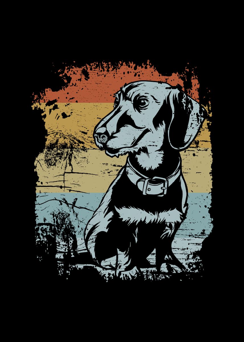 'Dachshund Vintage' Poster by Shiva121 | Displate