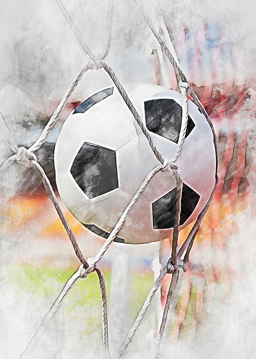'Football 4 Goal' Poster, picture, metal print, paint by Mateusz Ślemp ...