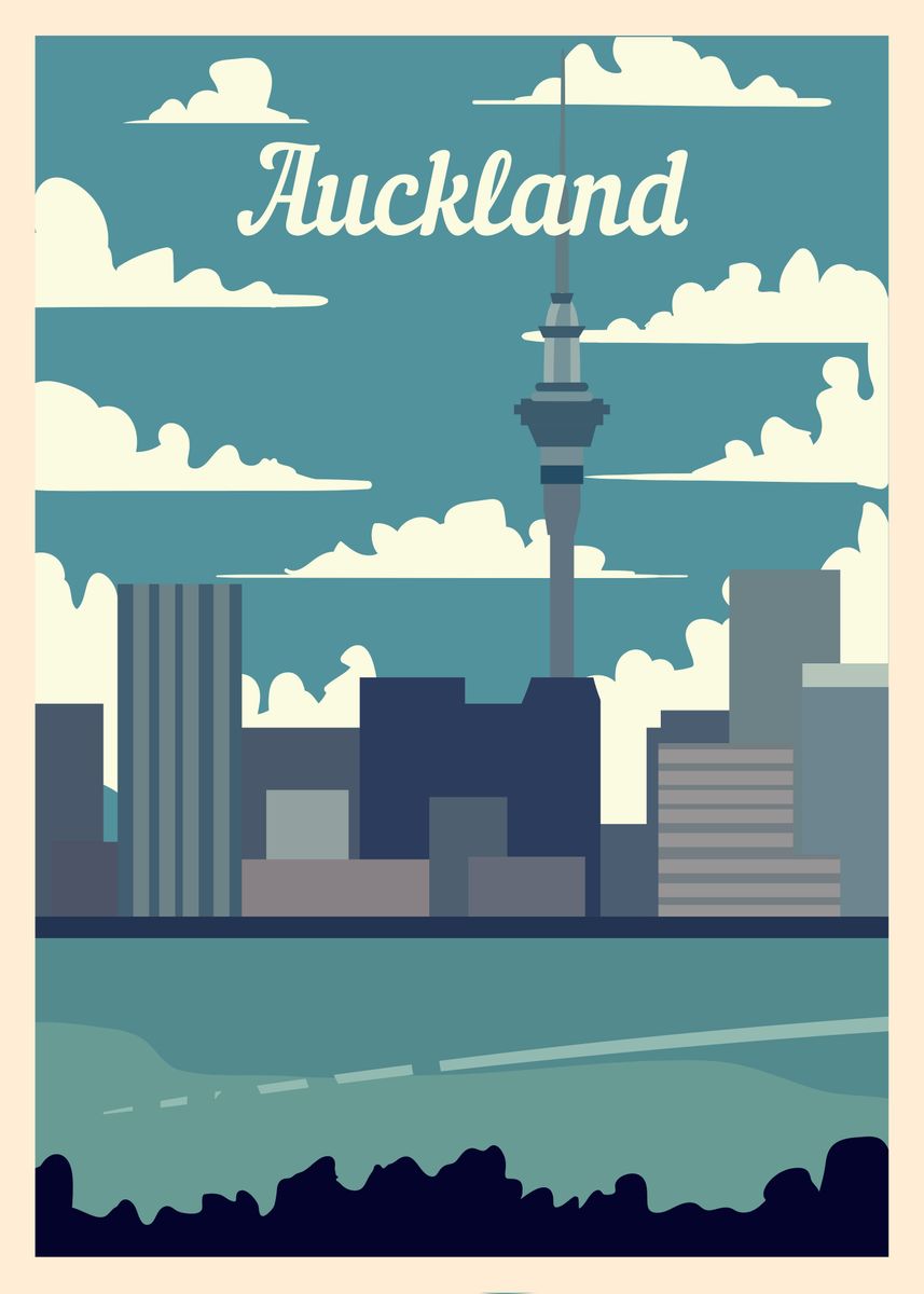 'Auckland' Poster, picture, metal print, paint by Alin Gabriel | Displate