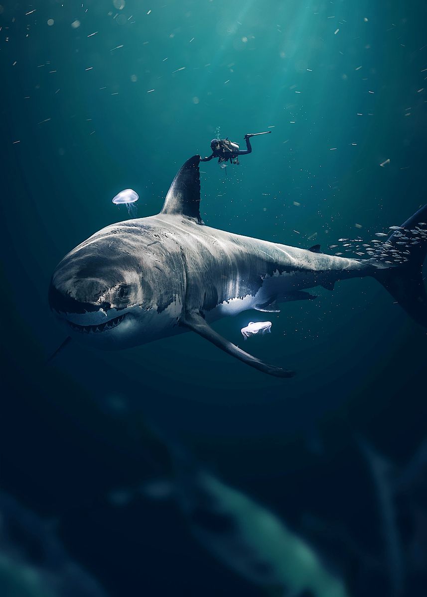 'Megalodon' Poster by Zenja Gammer | Displate