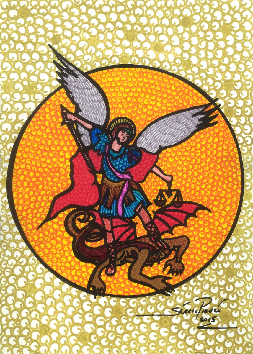'St Michael the Archangel' Poster, picture, metal print, paint by ...