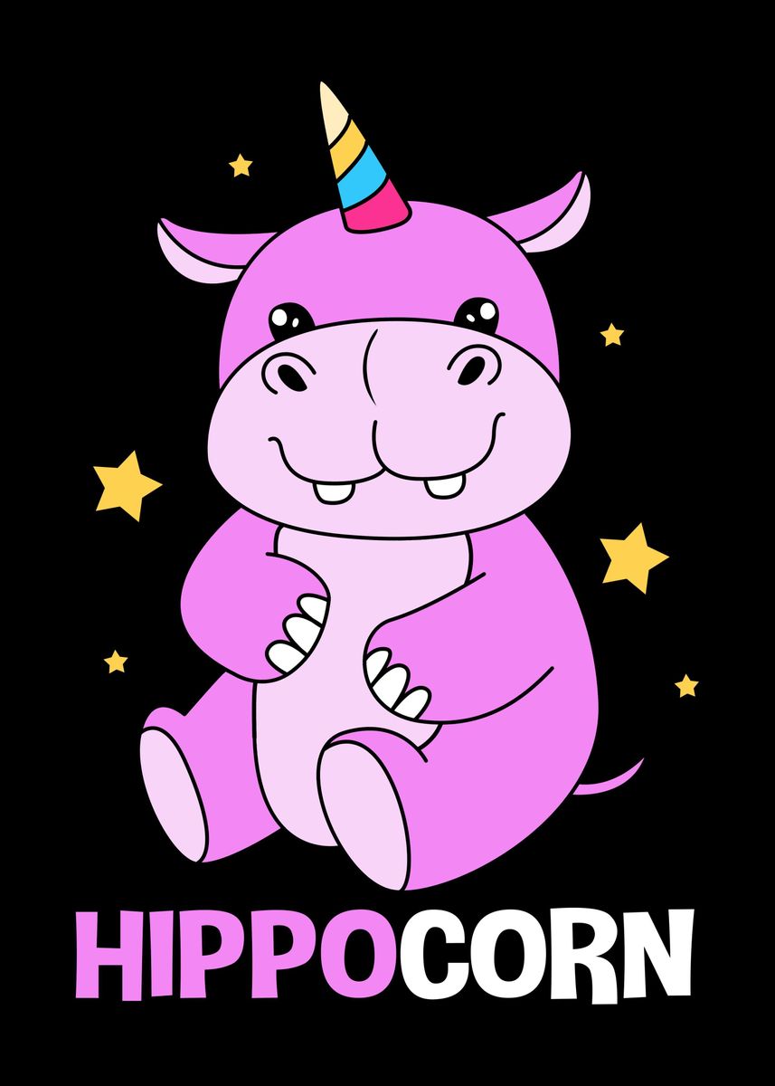 'Unicorn Hippo Hippocorn' Poster by FunnyGifts | Displate