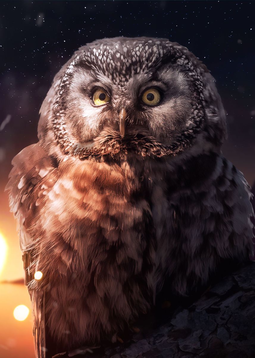 'Night Owl' Poster, picture, metal print, paint by Zenz | Displate