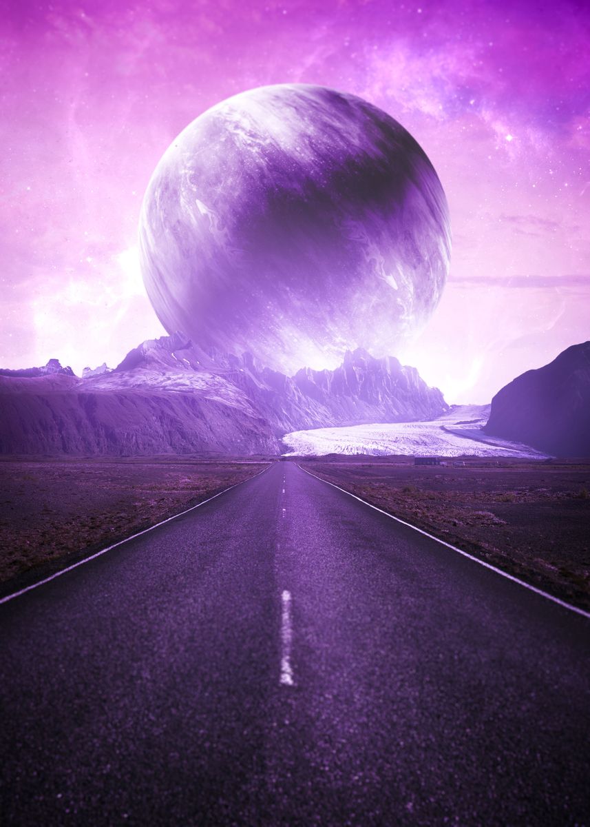 'Purple Road' Poster, picture, metal print, paint by Undermountain ...