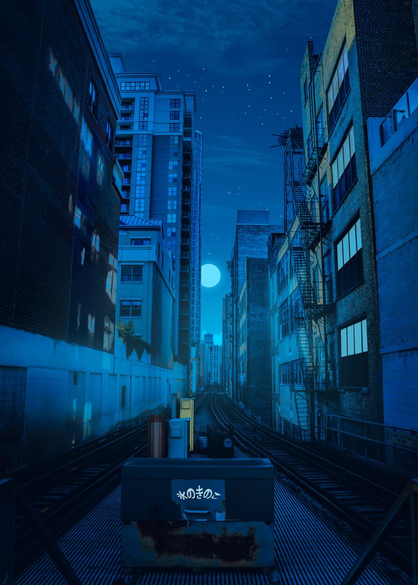 'Blue Alley' Poster by Funglazie | Displate