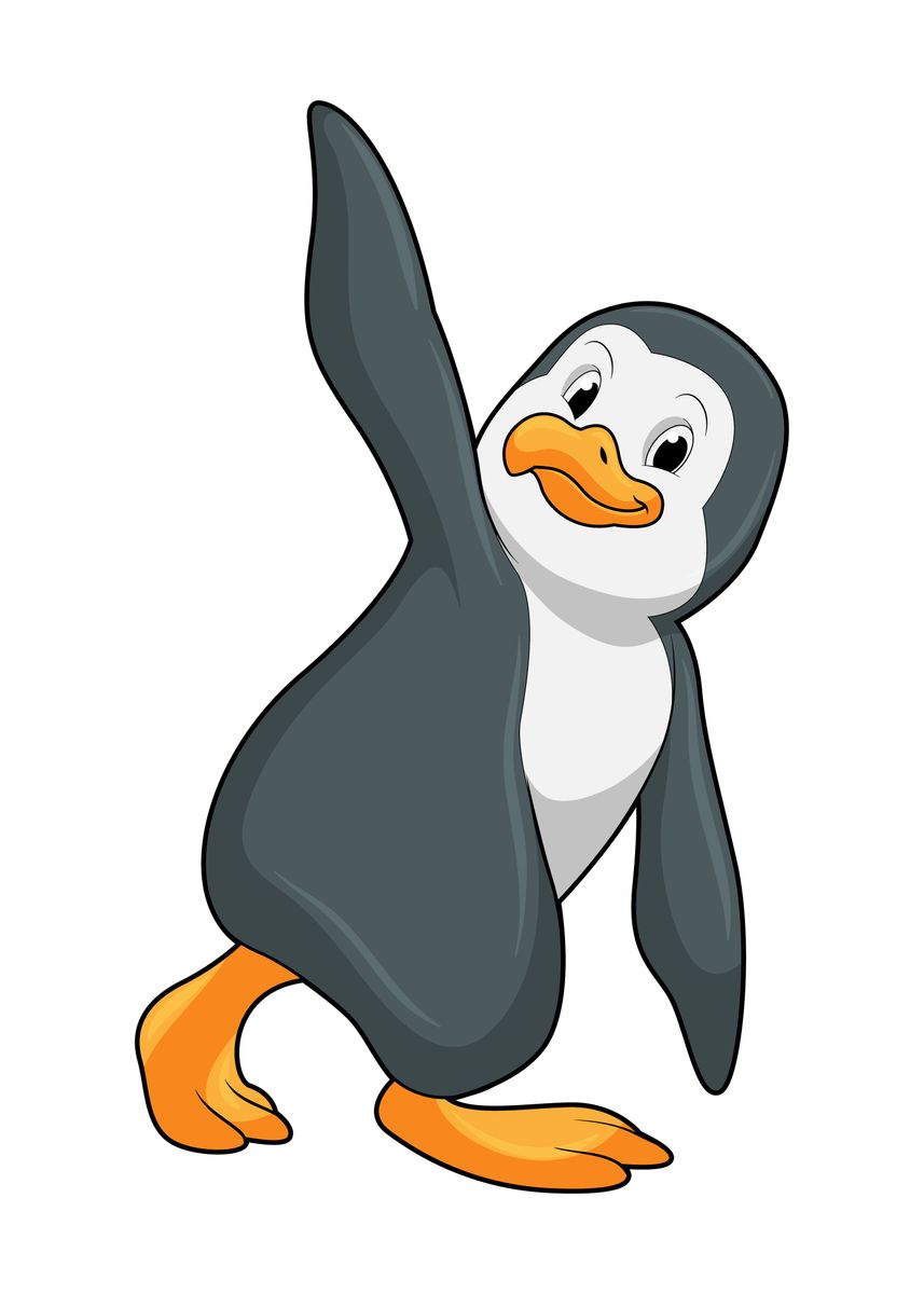 'Penguin Yoga Stretching' Poster, picture, metal print, paint by Markus ...