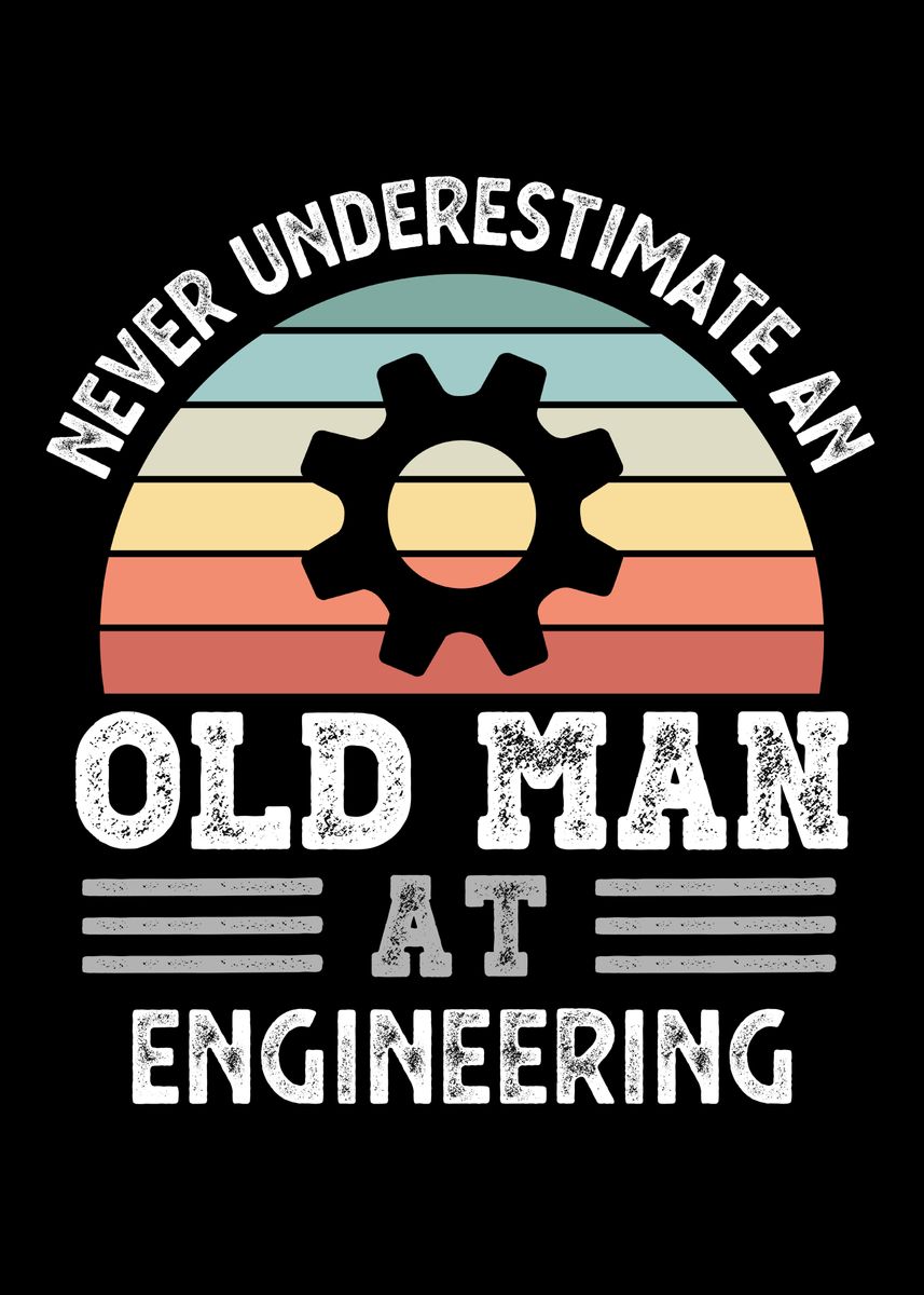 'Old Man at Engineering' Poster, picture, metal print, paint by Phil ...