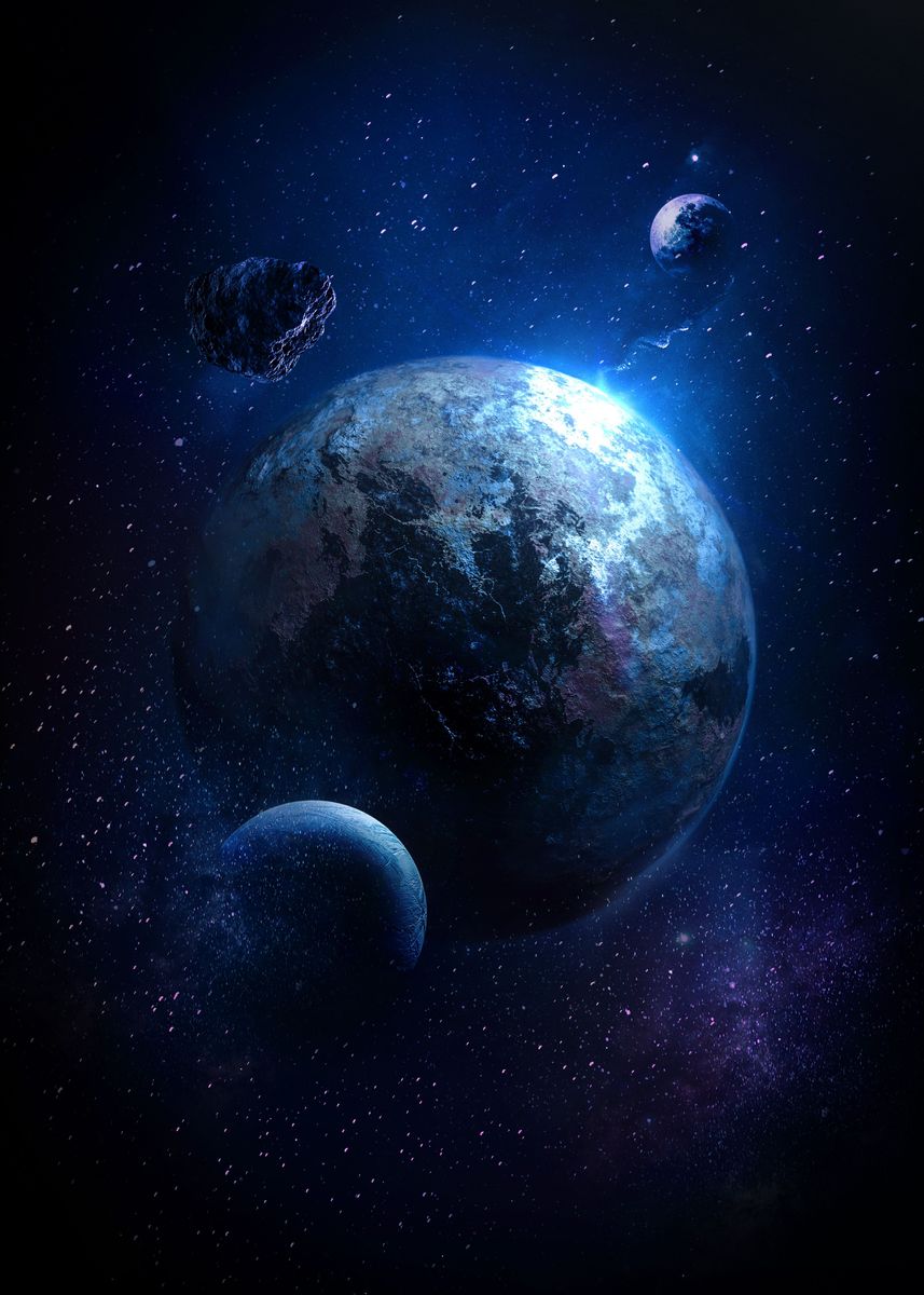 'Space Scene 3' Poster, picture, metal print, paint by Bruno Macedo ...