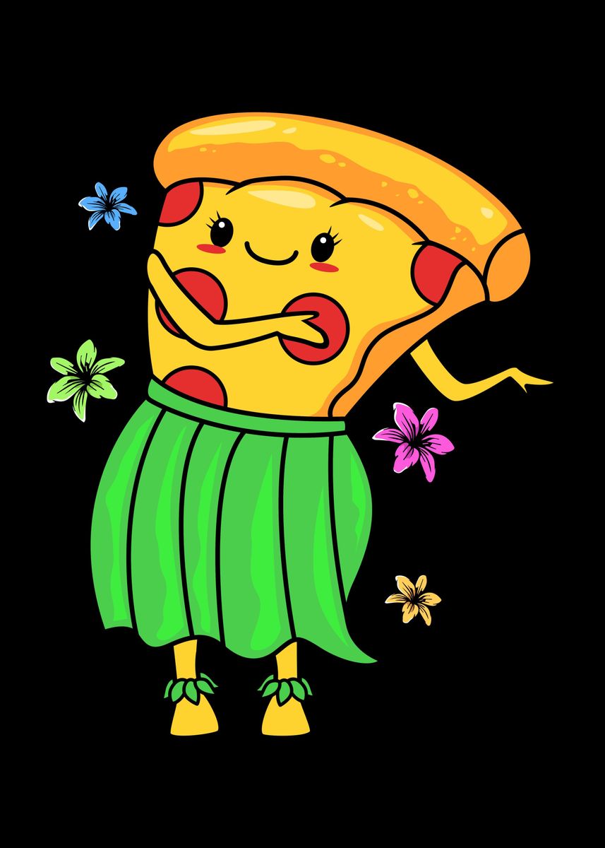 'Dancing Pizza Aloha' Poster by FunnyGifts | Displate