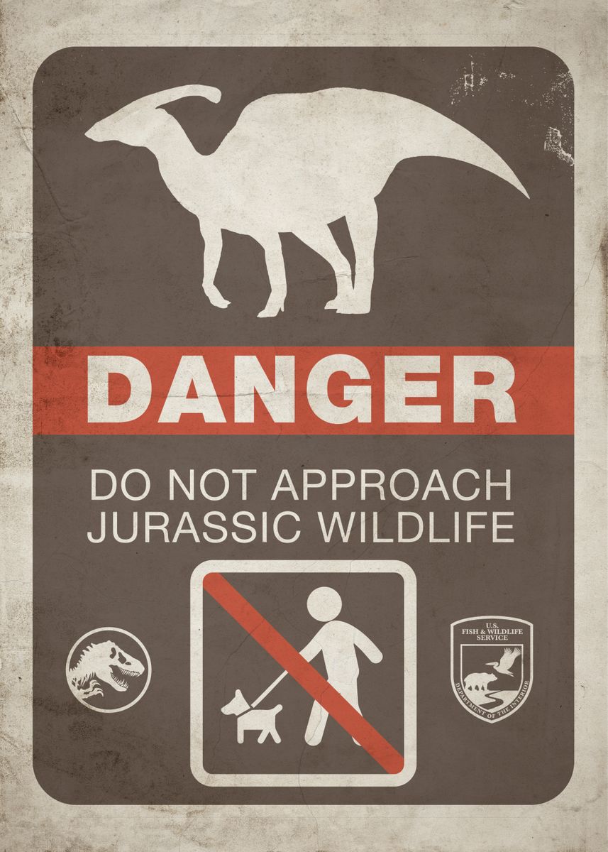 'Do not approach wildlife' Poster, picture, metal print, paint by ...