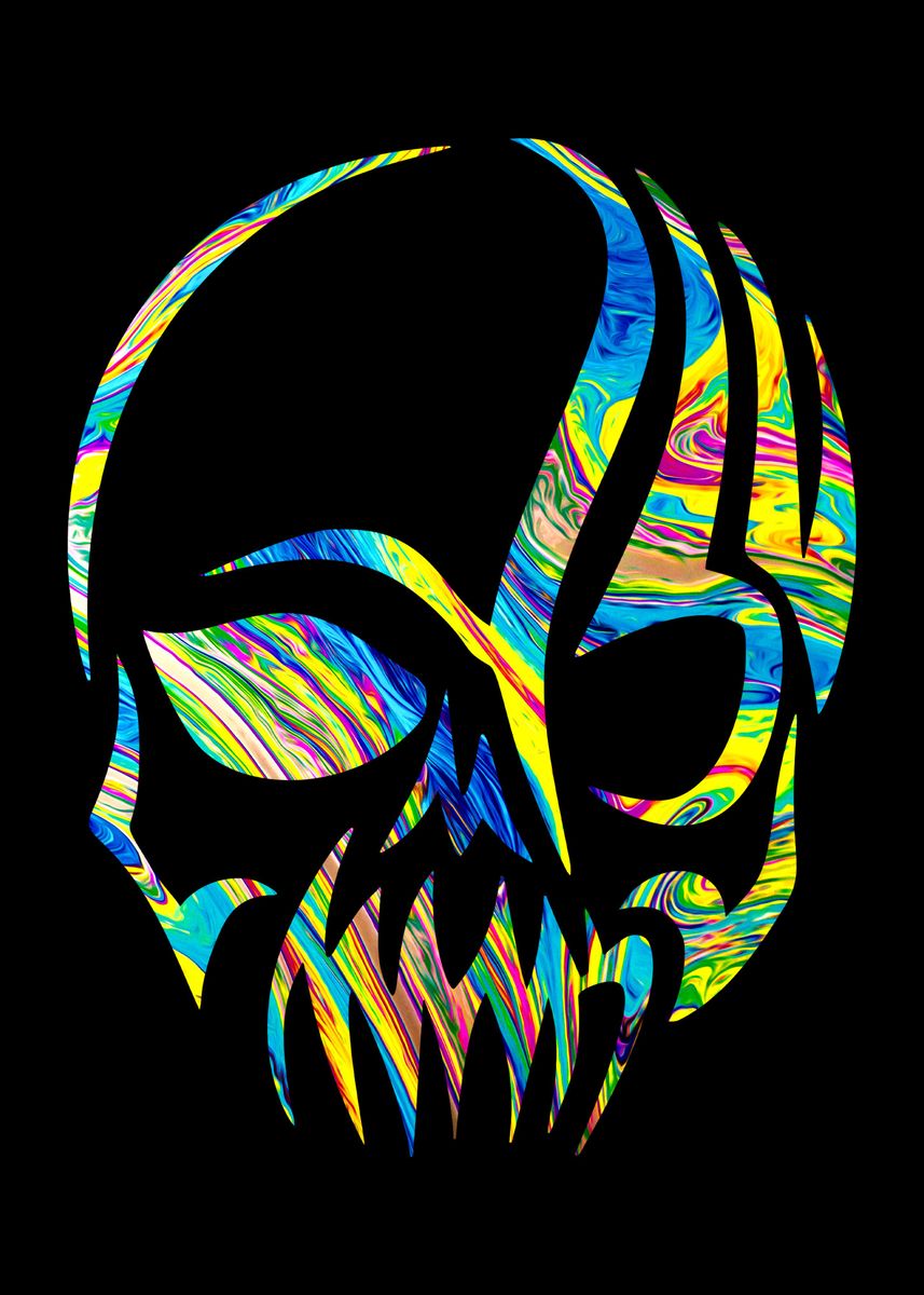 'Tribal skull pattern' Poster by ANDRE MCKAY | Displate