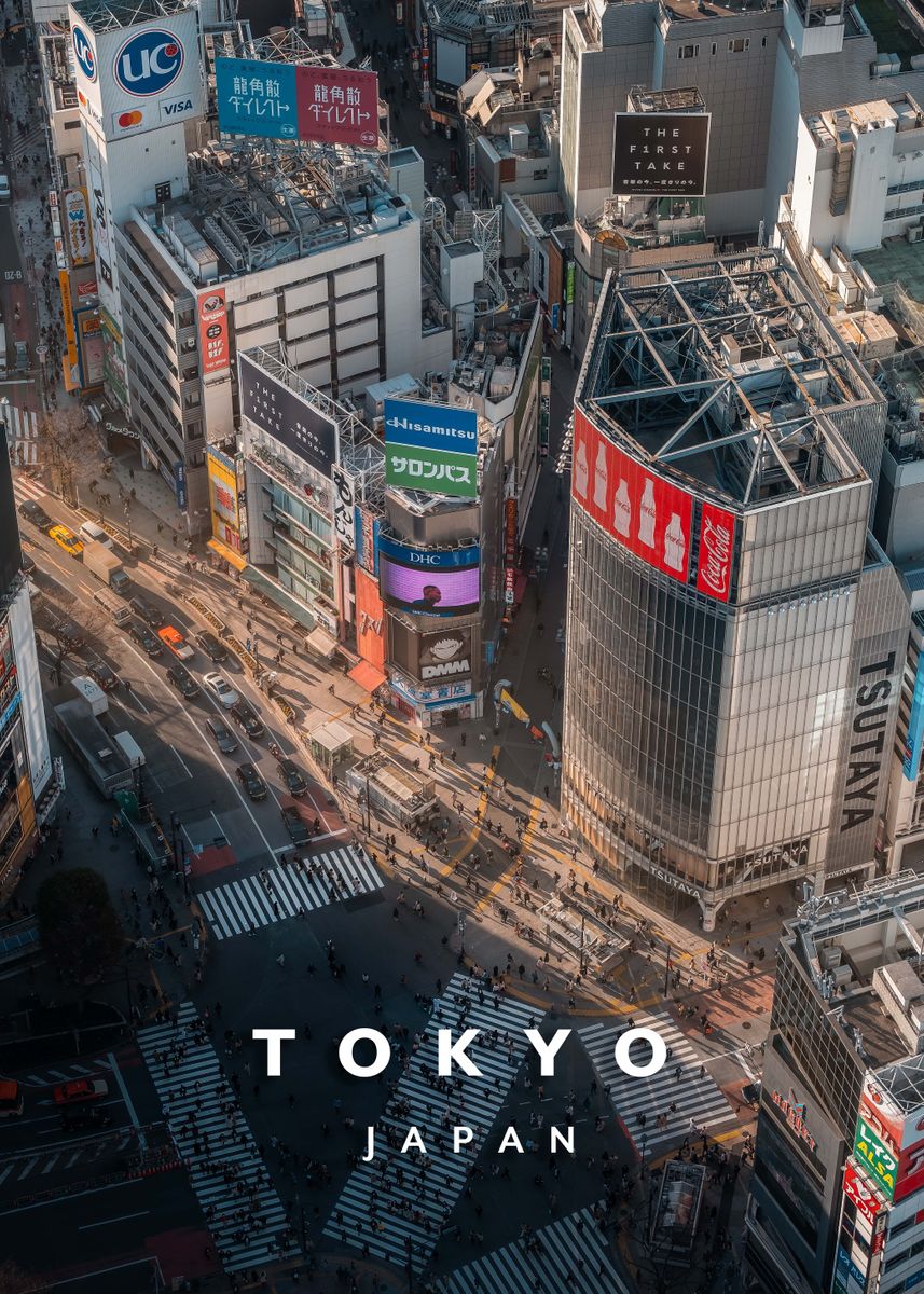 'Shibuya Crossing' Poster, picture, metal print, paint by Nicolas ...