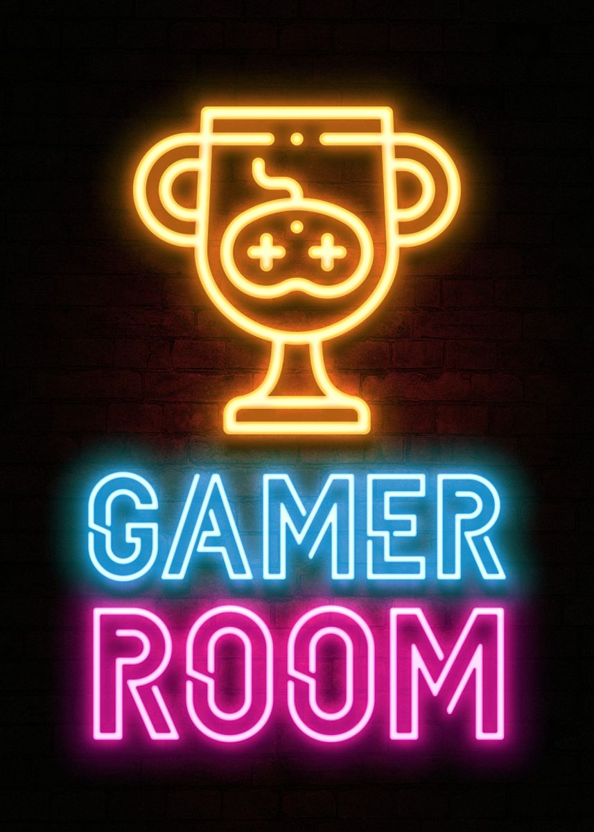 'gamer room' Poster, picture, metal print, paint by Panda | Displate
