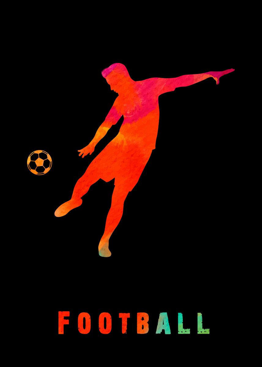 'Football Colorfull Sports' Poster, picture, metal print, paint by ...