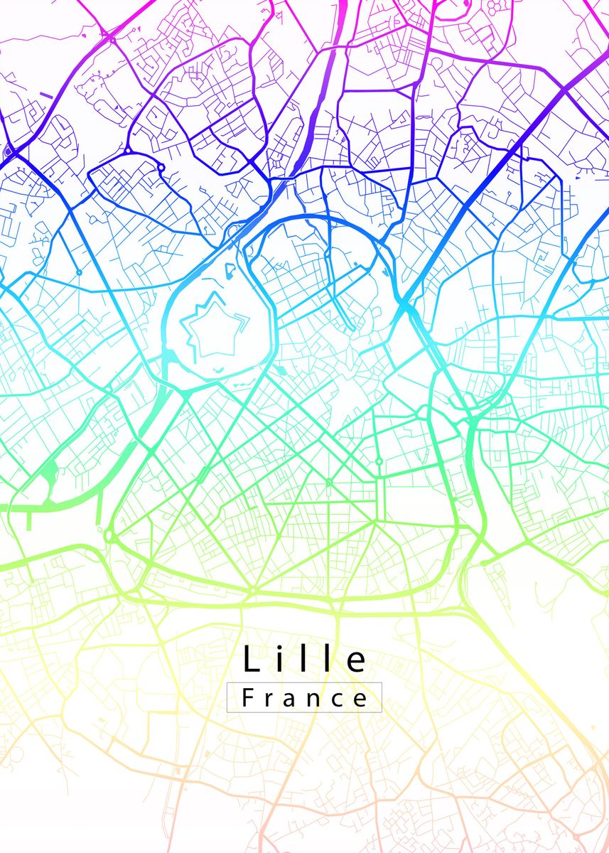 'Lille City Map' Poster by Robin Niemczyk | Displate