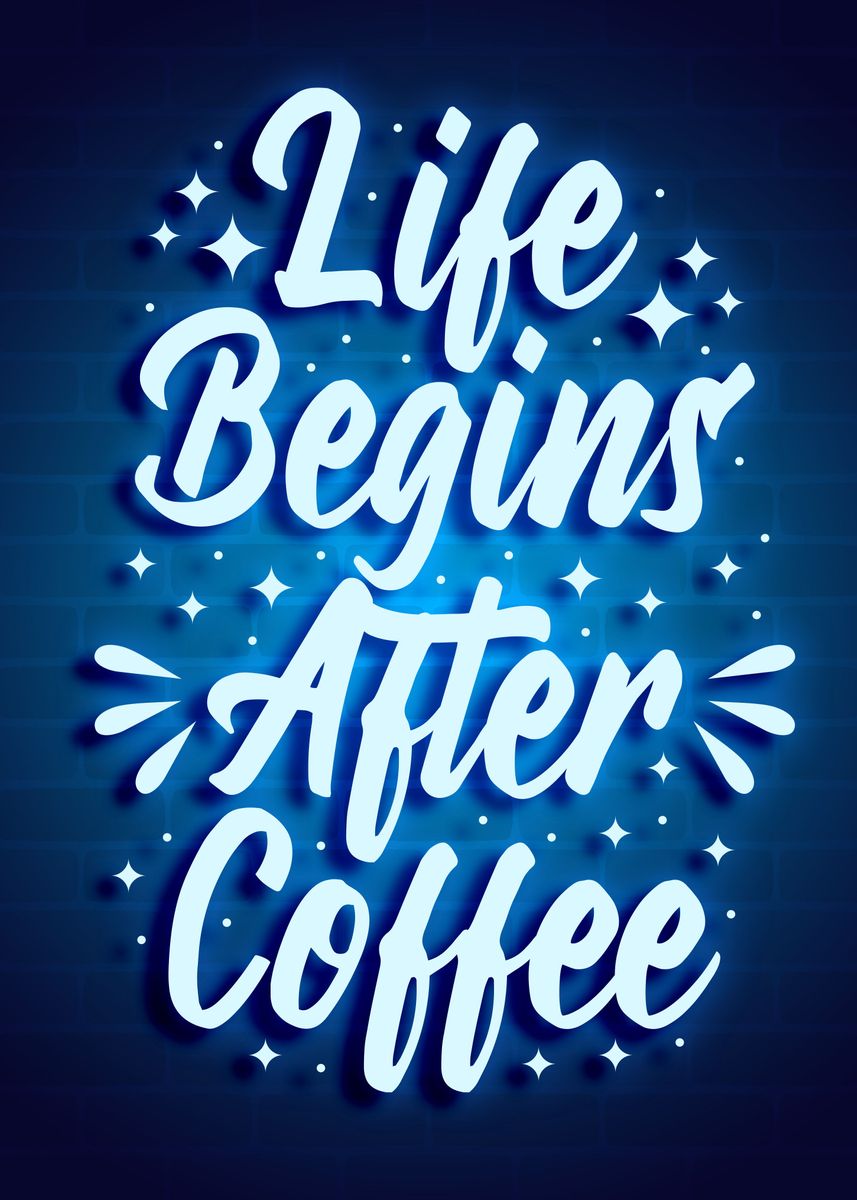 'coffee text art' Poster, picture, metal print, paint by dam art | Displate