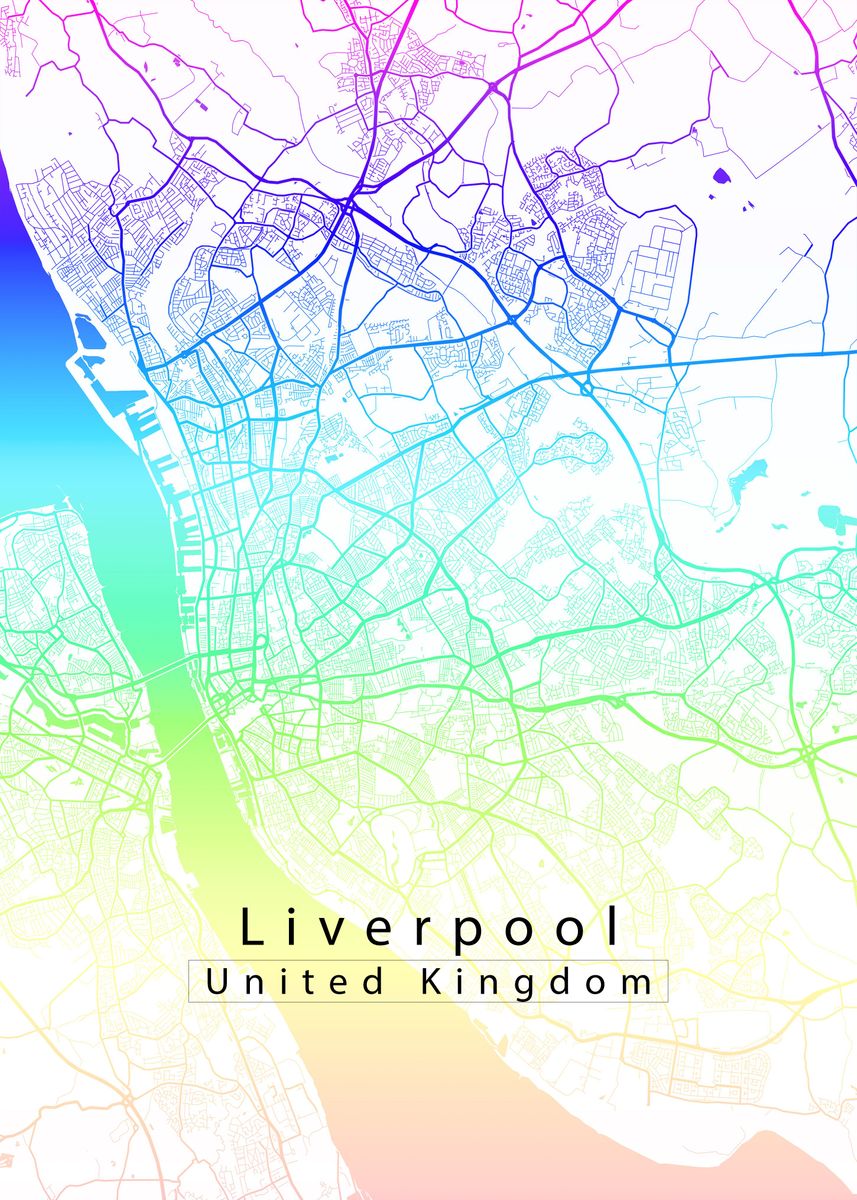 'Liverpool City Map' Poster by Robin Niemczyk | Displate