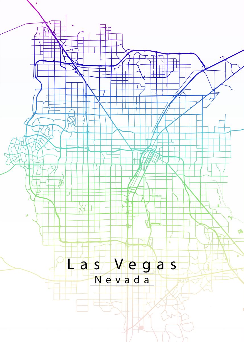 'Las Vegas City Map' Poster by Robin Niemczyk | Displate