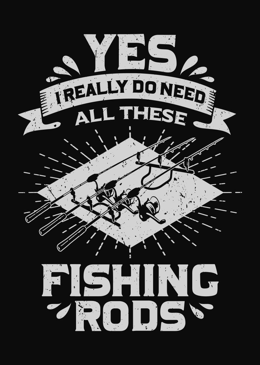 'Fishing Rods Fisherman' Poster, picture, metal print, paint by Marcel ...