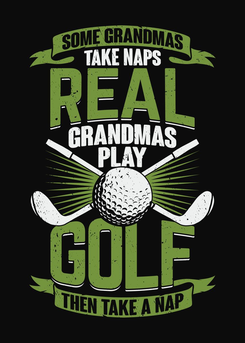 'Golf Golfing Grandma' Poster by Marcel Doll | Displate