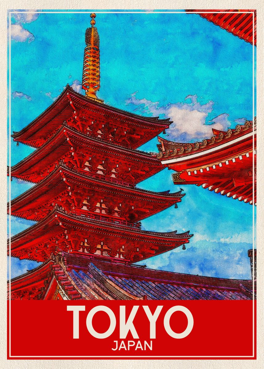 'Travel Art Tokyo Japan' Poster, picture, metal print, paint by FAA ...