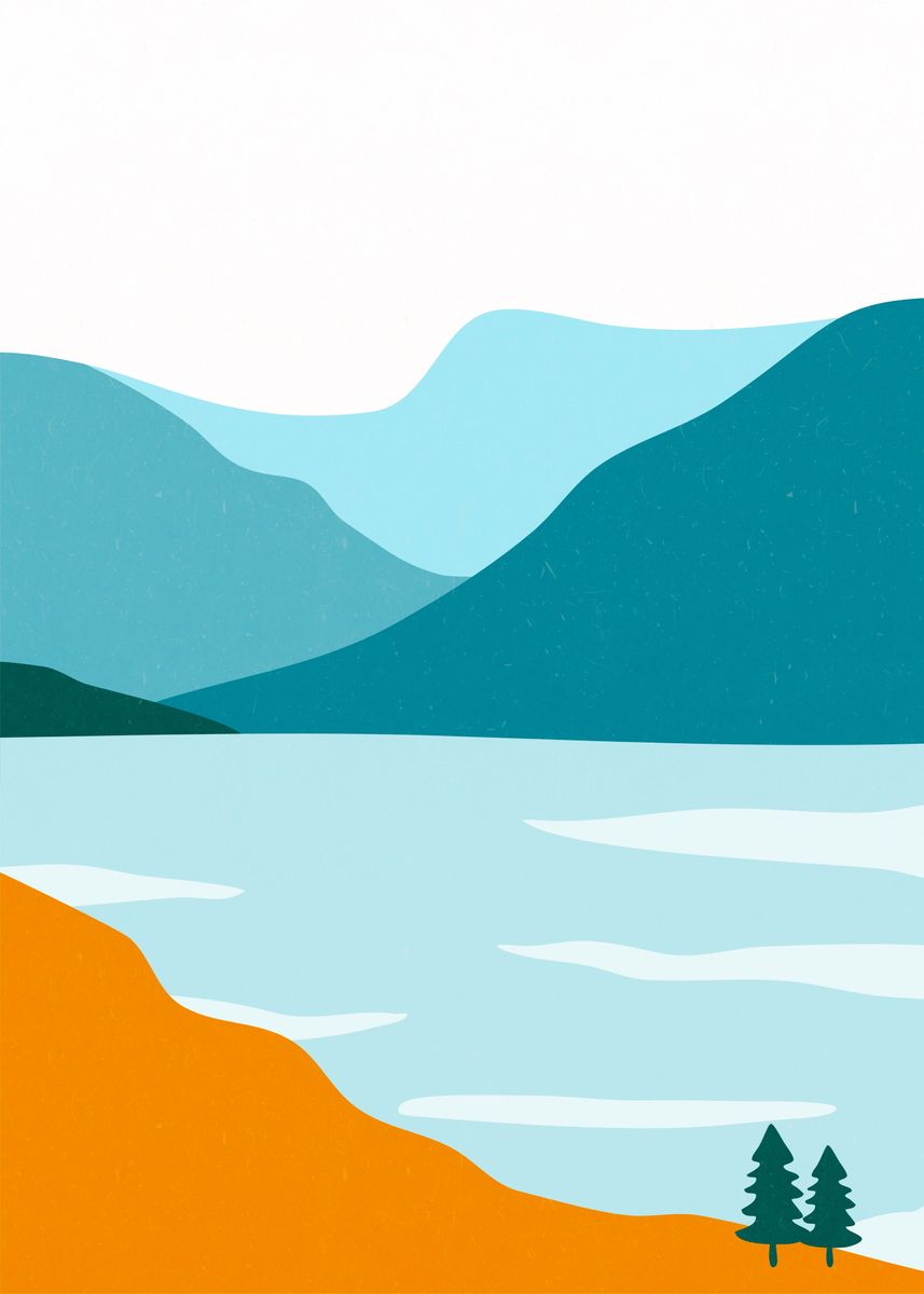 'Mount Landscape Minimalist' Poster by Jay minimalist art | Displate