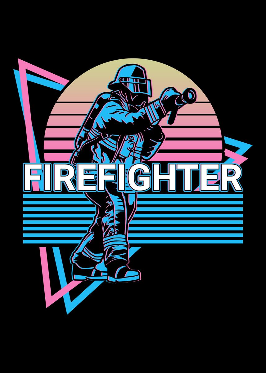 'Firefighter' Poster, picture, metal print, paint by AestheticAlex ...