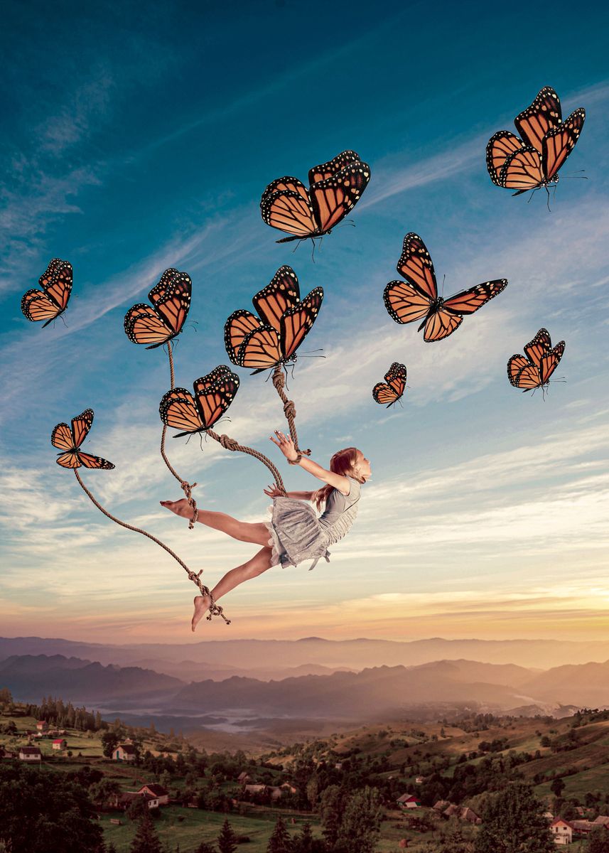 'escapism' Poster, picture, metal print, paint by Misha Kerch | Displate