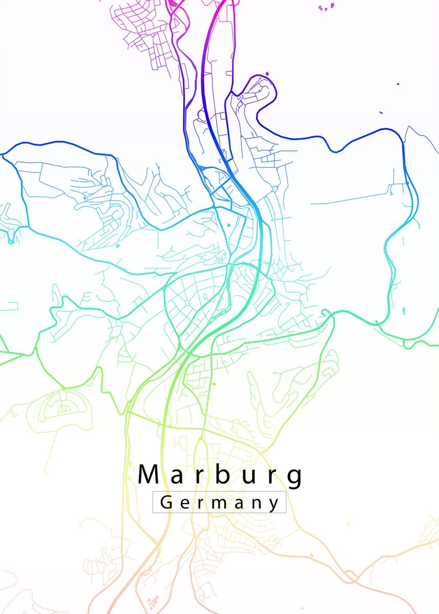 'Marburg City Map' Poster by Robin Niemczyk | Displate