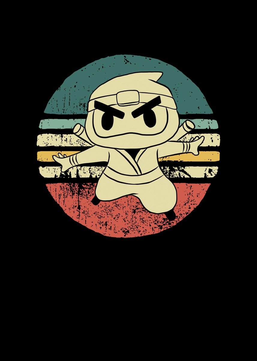 'Strong ninja in vintage su' Poster, picture, metal print, paint by ...