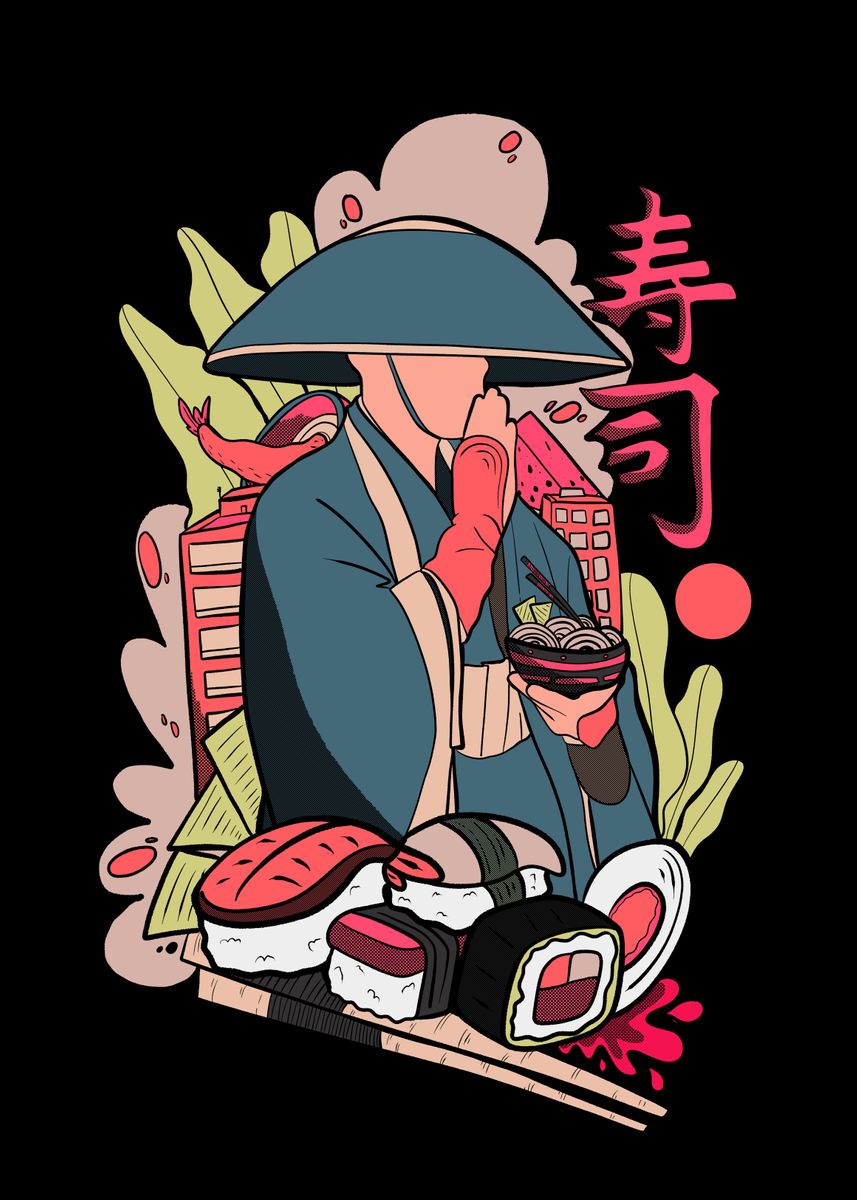 'Sushi man' Poster by Steve Wade | Displate