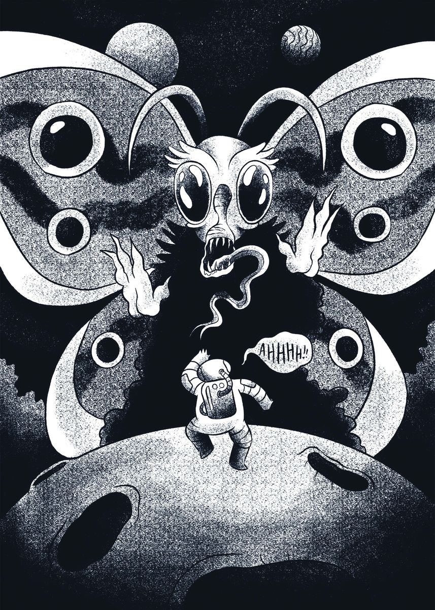 'Evil Space Butterfly Comic' Poster, picture, metal print, paint by Jon ...