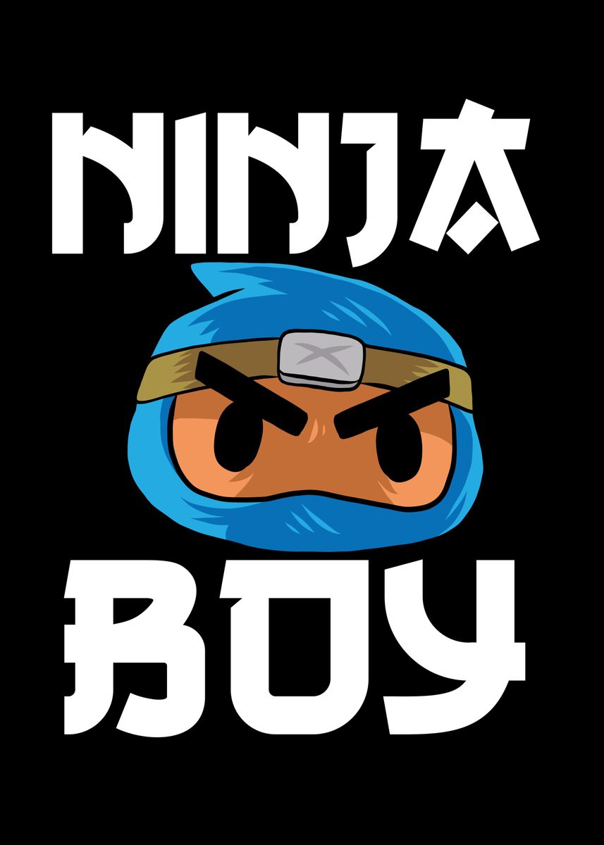 'Cute blue ninja boy' Poster, picture, metal print, paint by BeMi ...