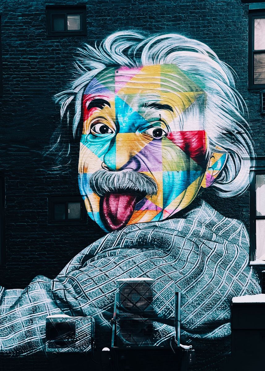 'Albert Einstein Mural' Poster, picture, metal print, paint by ...