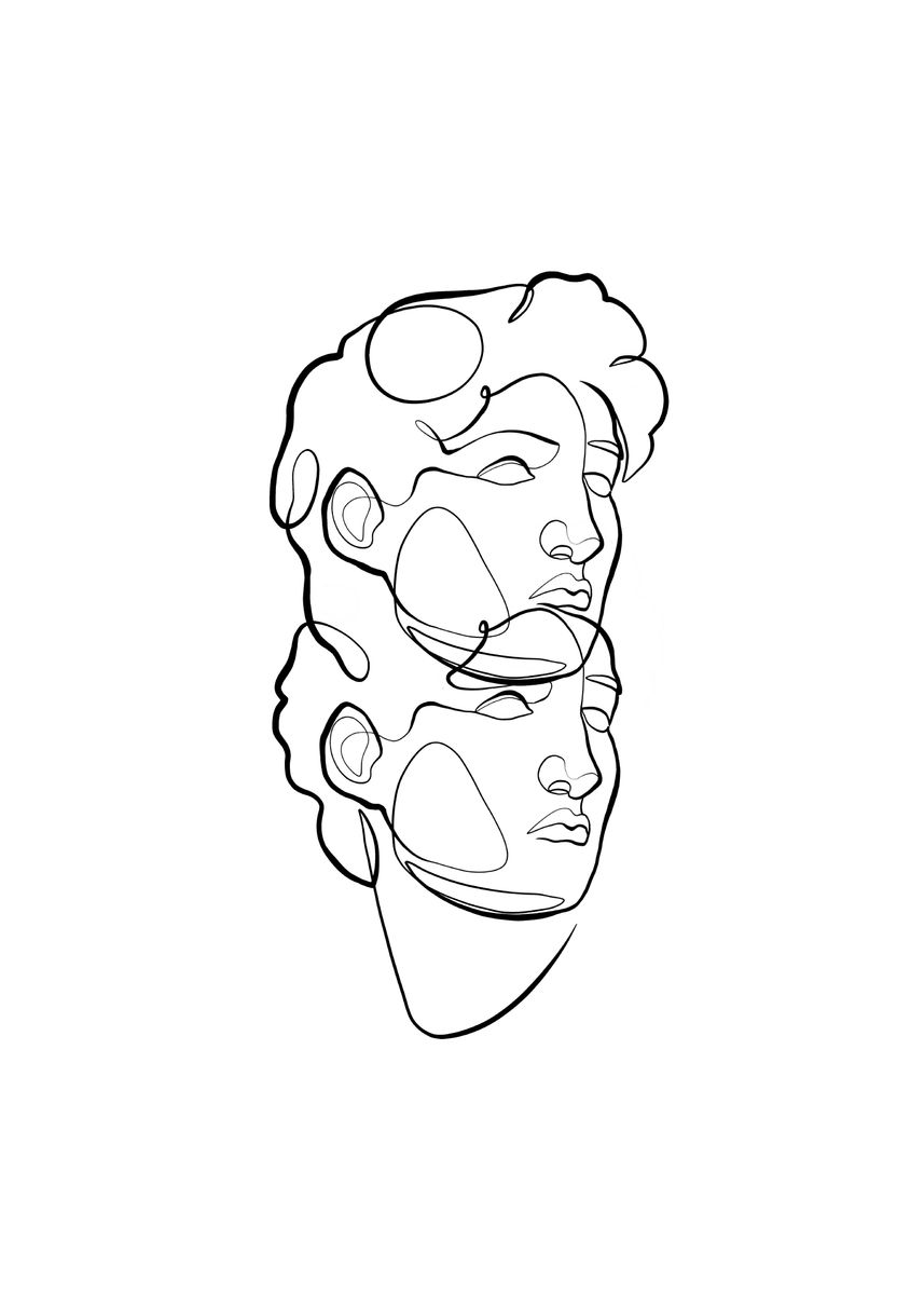 'David Michelangelo OneLine' Poster, picture, metal print, paint by Jay ...