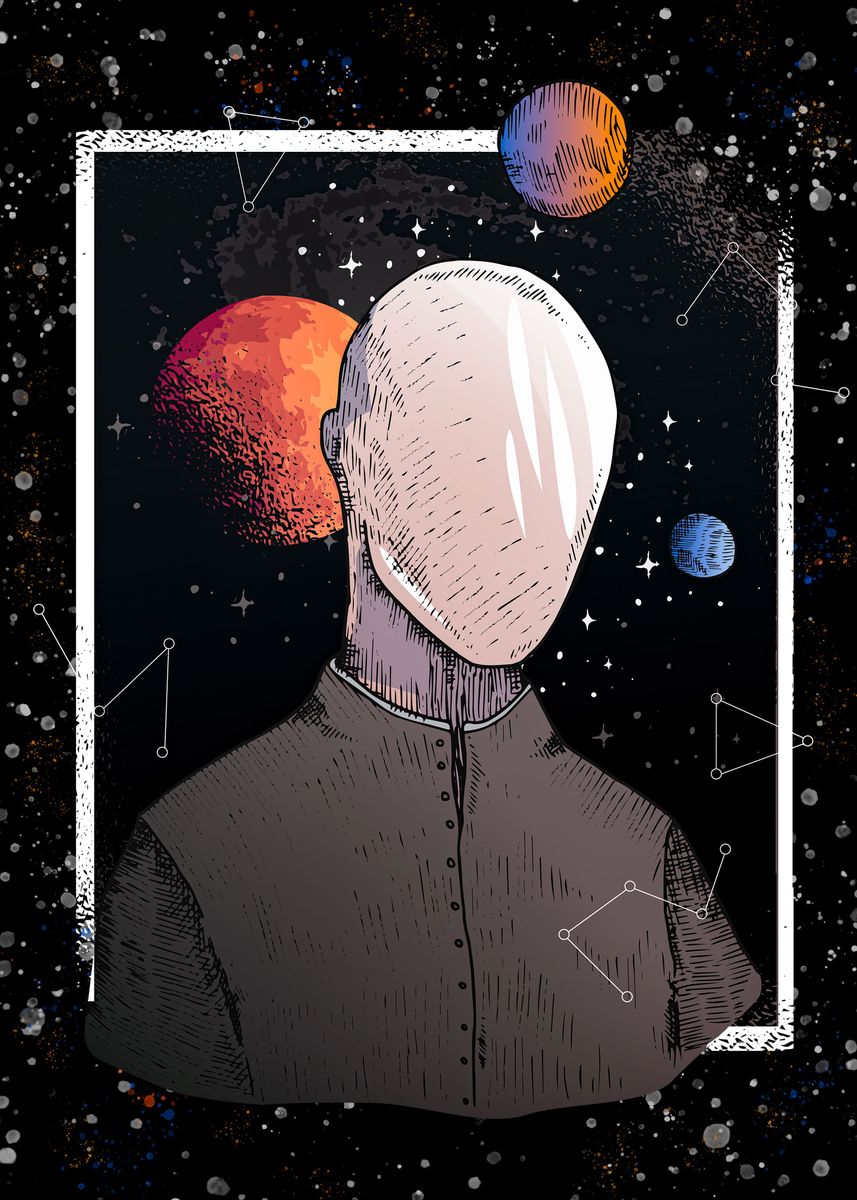 'Faceless Man Space Future' Poster, picture, metal print, paint by Jon ...