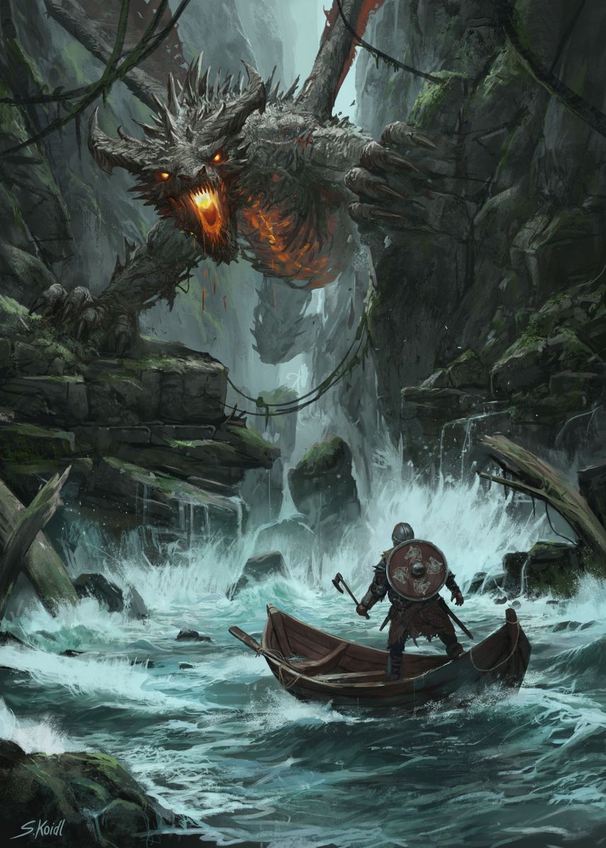 'Dragon of the North' Poster, picture, metal print, paint by Stefan ...