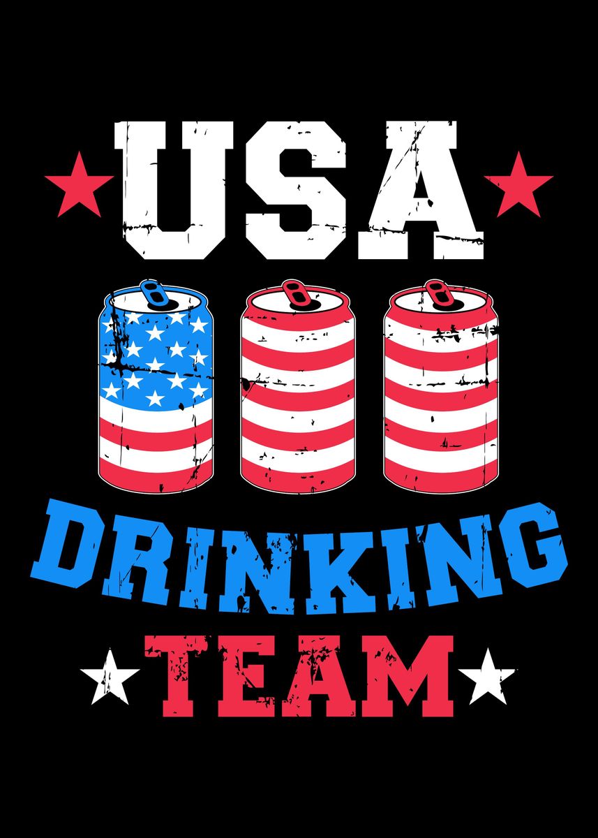 'USA drinking team beer can' Poster by Designzz | Displate