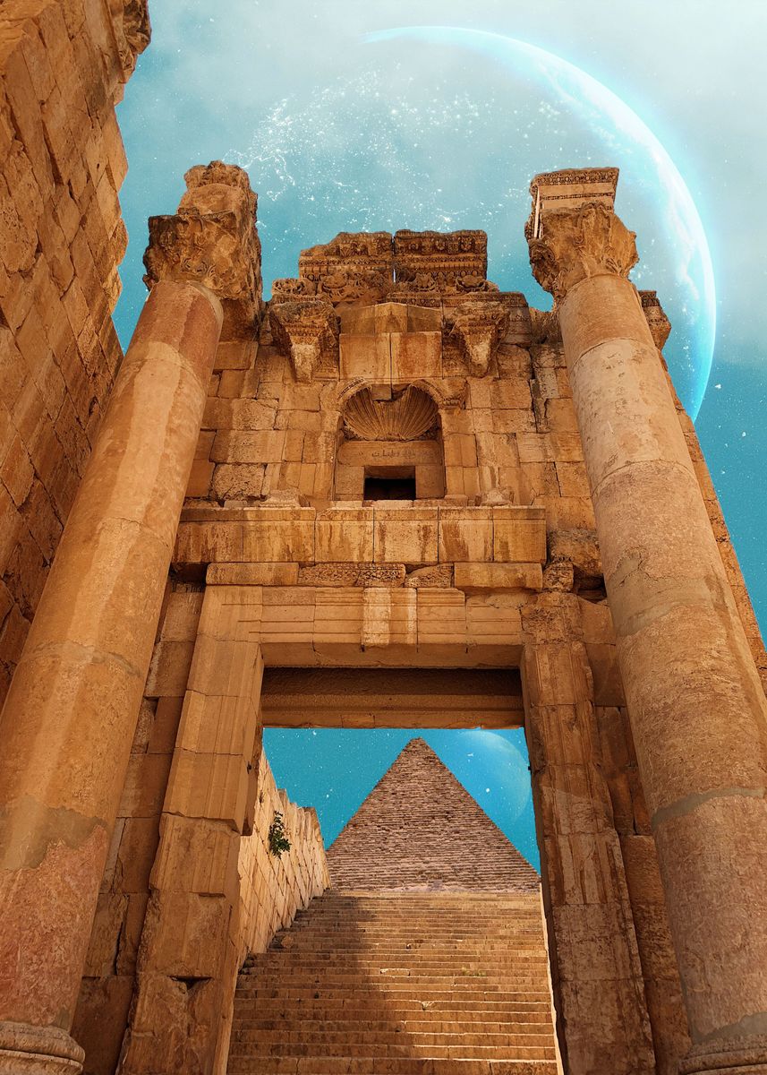 'Pyramid Stairs' Poster, picture, metal print, paint by Shaheen Khan ...