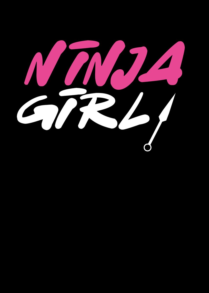 'Pink ninja girl' Poster, picture, metal print, paint by BeMi | Displate