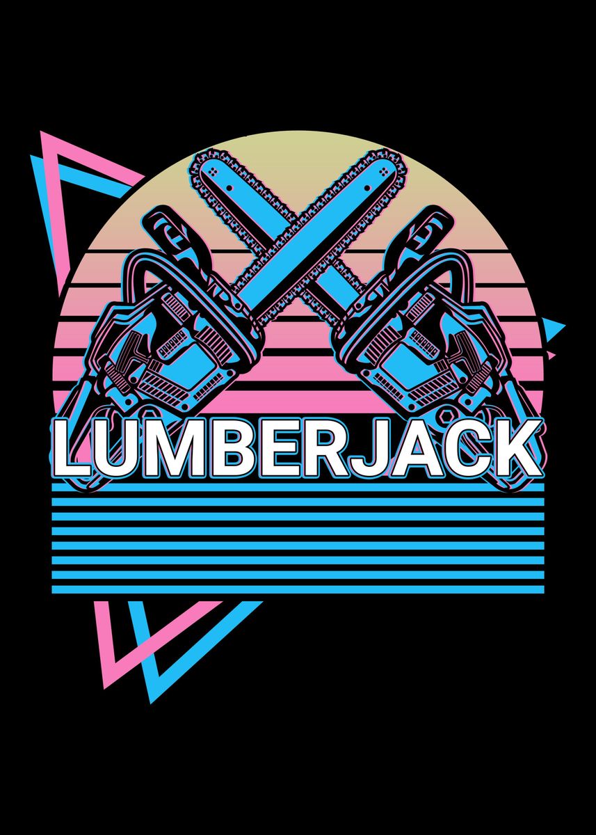 'Lumberjack Logger Retro' Poster, picture, metal print, paint by ...