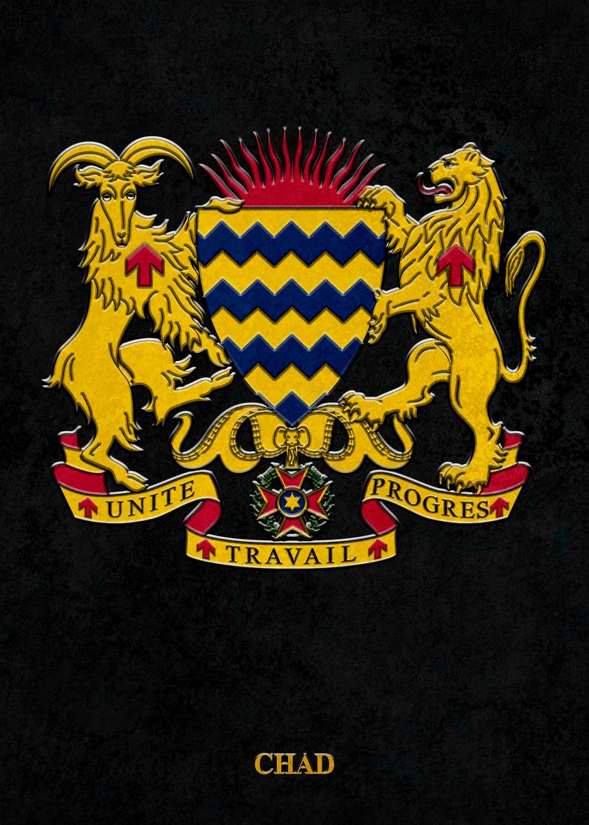 'Arms of Chad' Poster, picture, metal print, paint by Ferit Kurt | Displate