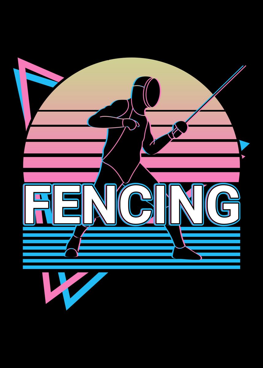 'Fencing Retro' Poster, picture, metal print, paint by AestheticAlex ...