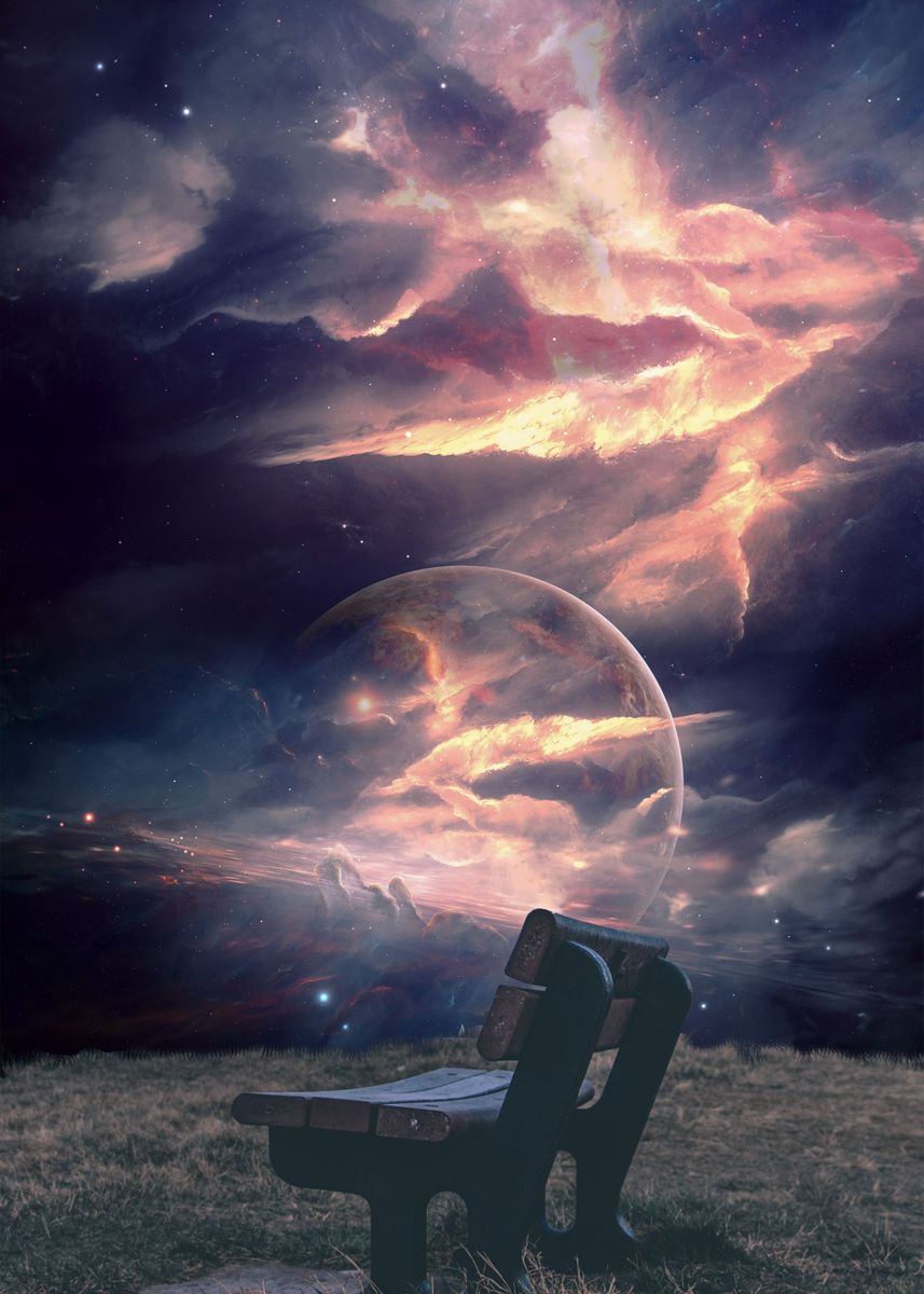 'Bench' Poster, picture, metal print, paint by Shaheen Khan | Displate