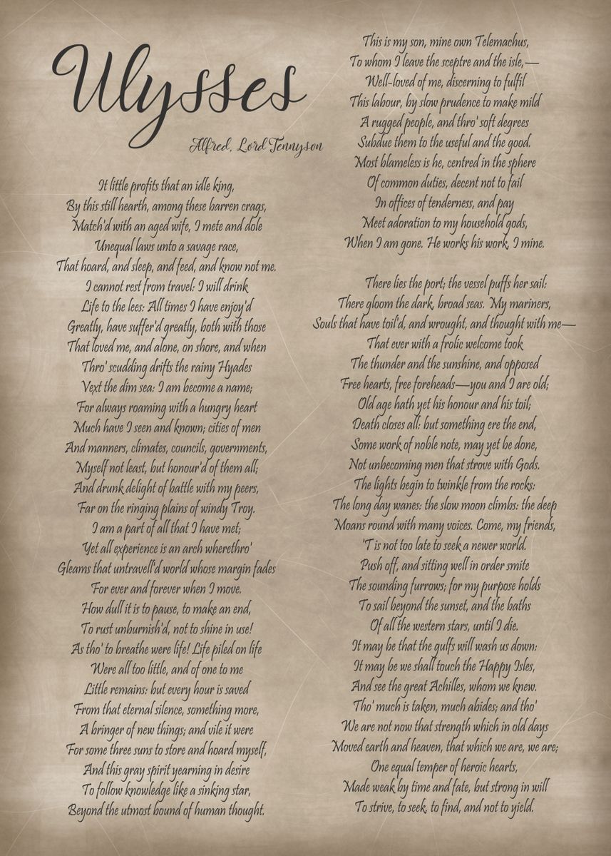 'Ulysses Poem' Poster, picture, metal print, paint by XandYart | Displate