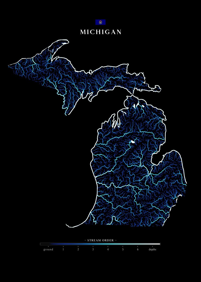'US Michigan' Poster, picture, metal print, paint by Raphael | Displate