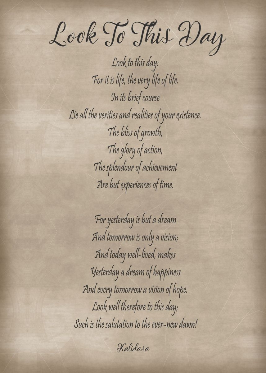 'Look To this Day' Poster by XandYart | Displate