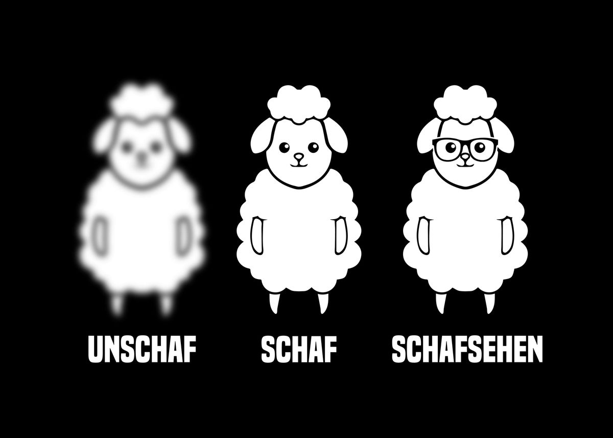 'Schaf Unschaf' Poster by Sebastian Wünsche | Displate