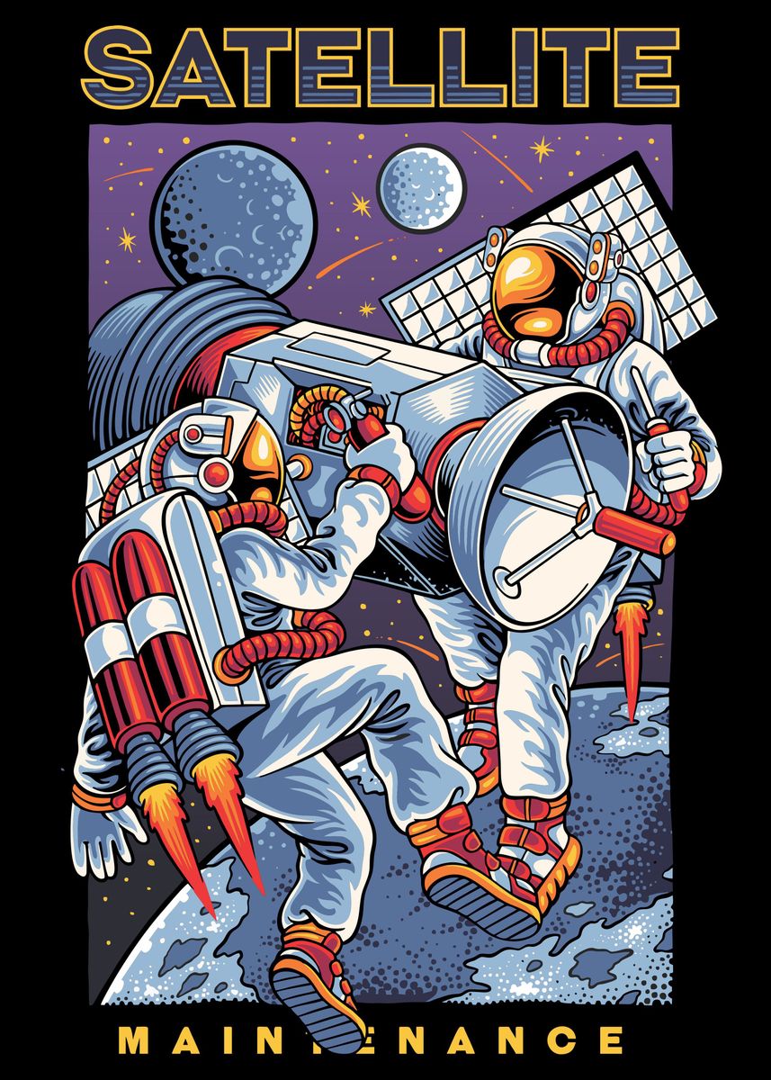 'Space' Poster, picture, metal print, paint by bade schimmer | Displate