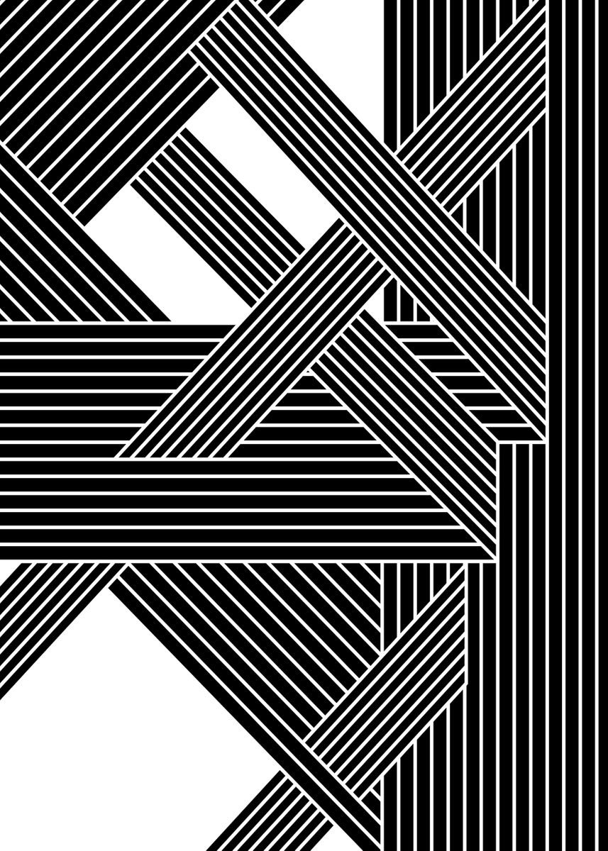 'GEOMETRIC LINES 28B' Poster, picture, metal print, paint by ...